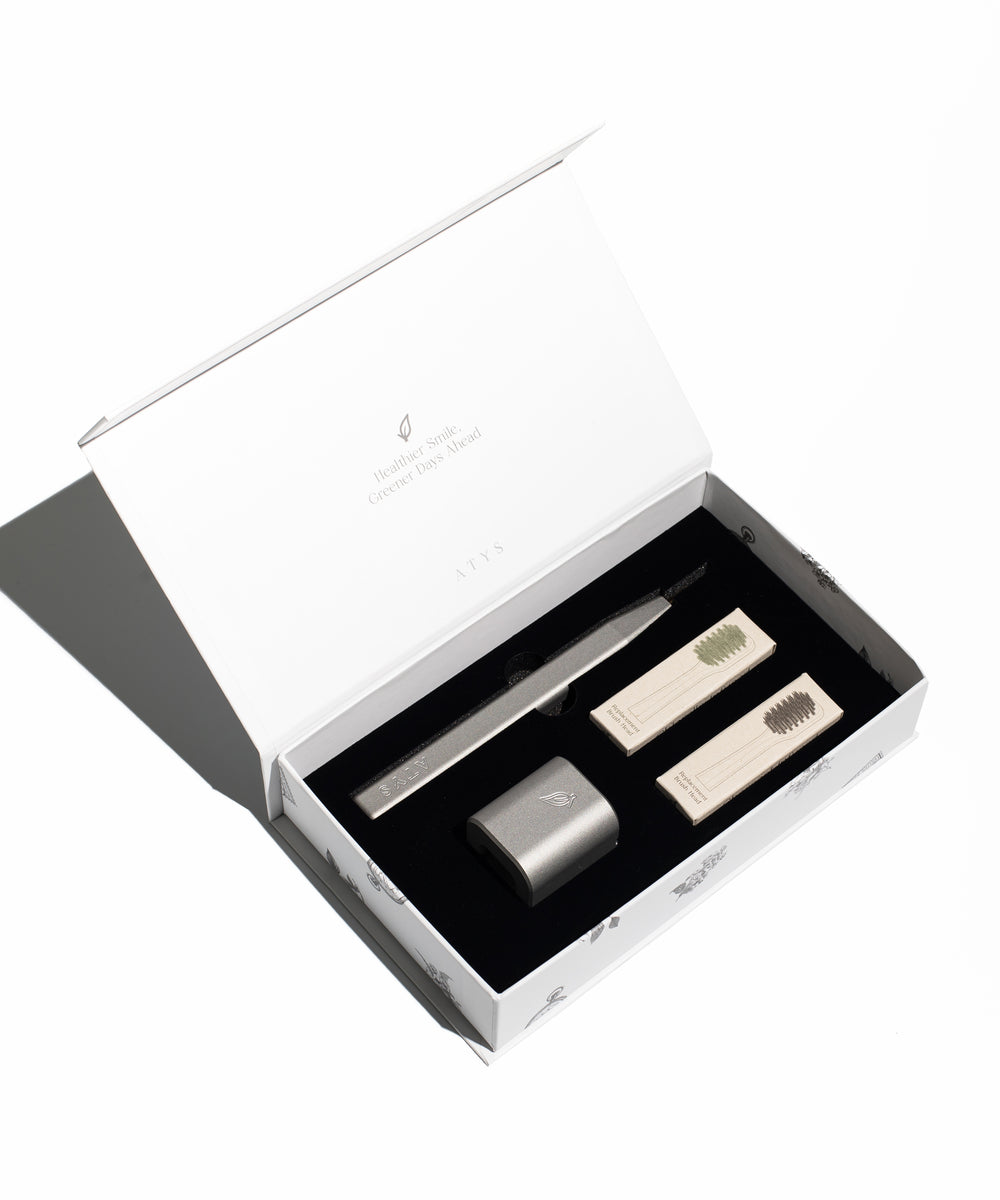 Silver ATYS Toothbrush & Holder Set